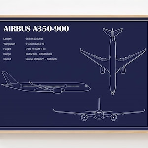 Airbus A350-900 Poster, Airbus A350-900 Print Custom Airplane [UNFRAMED ...