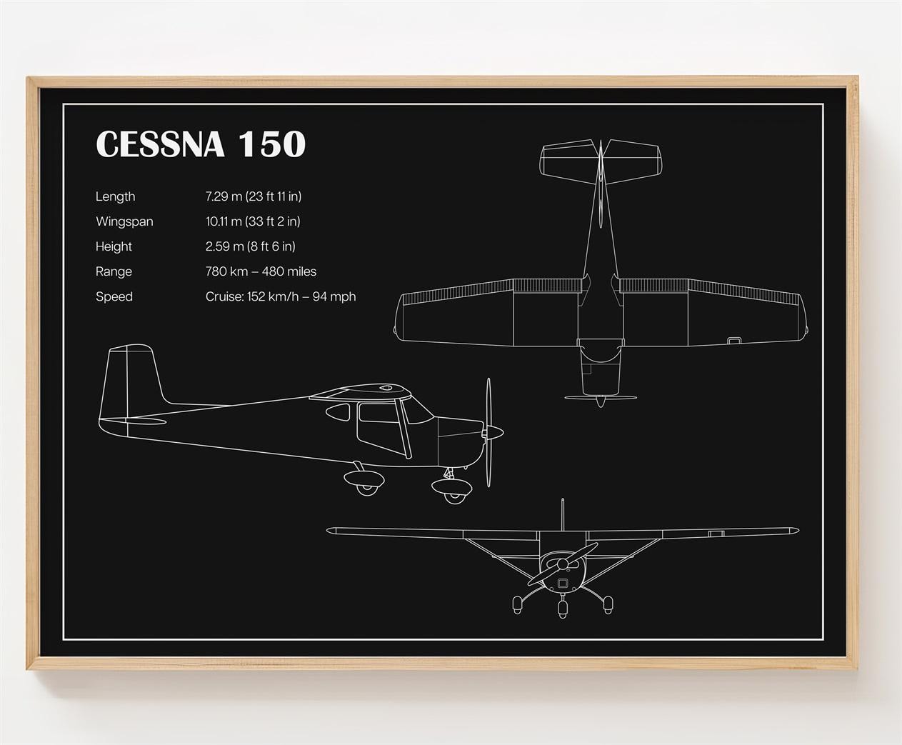 Cessna 150 Poster, Cessna 150 Print Custom Airplane [UNFRAMED] - Etsy