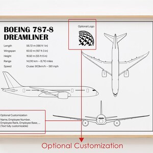 Boeing 787-8 Poster, Boeing 787-8 Print Custom Airplane [UNFRAMED] - Etsy