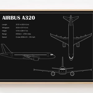 Airbus A320 Poster, Airbus A320 Print Custom Airplane [UNFRAMED] - Etsy