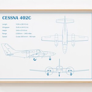 Cessna 402C Poster, Cessna 402C Print Custom Airplane [UNFRAMED] - Etsy
