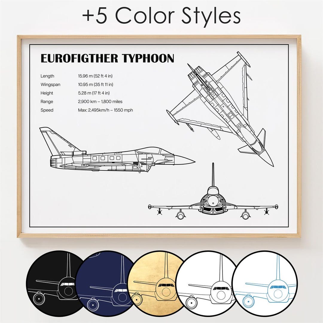 Eurofighter Typhoon Poster, Eurofighter Typhoon Print Custom Airplane ...