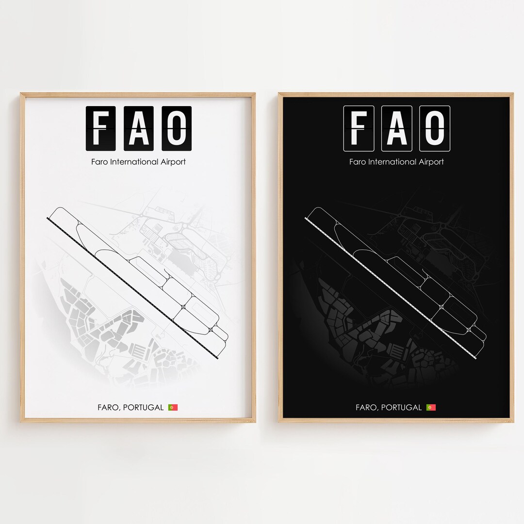 Faro International Airport Poster, Portugal Airport Print Minimalistic ...