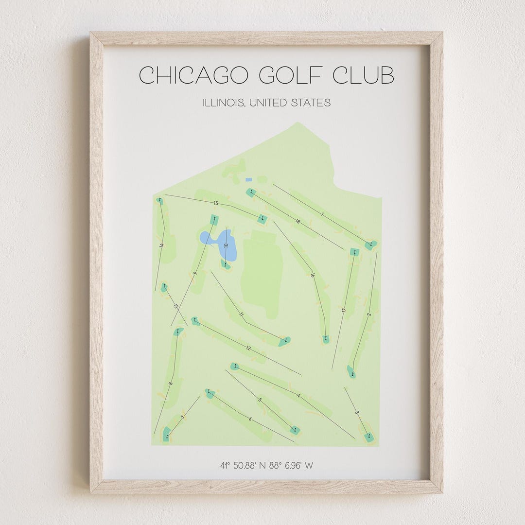 Chicago Golf Club Poster | USA Golf Course | Golf Course Print ...