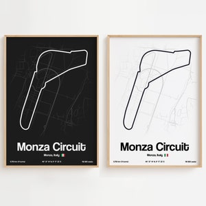 Monza Circuit Poster, Monza Italy Racing Circuit Print Minimalistic ...