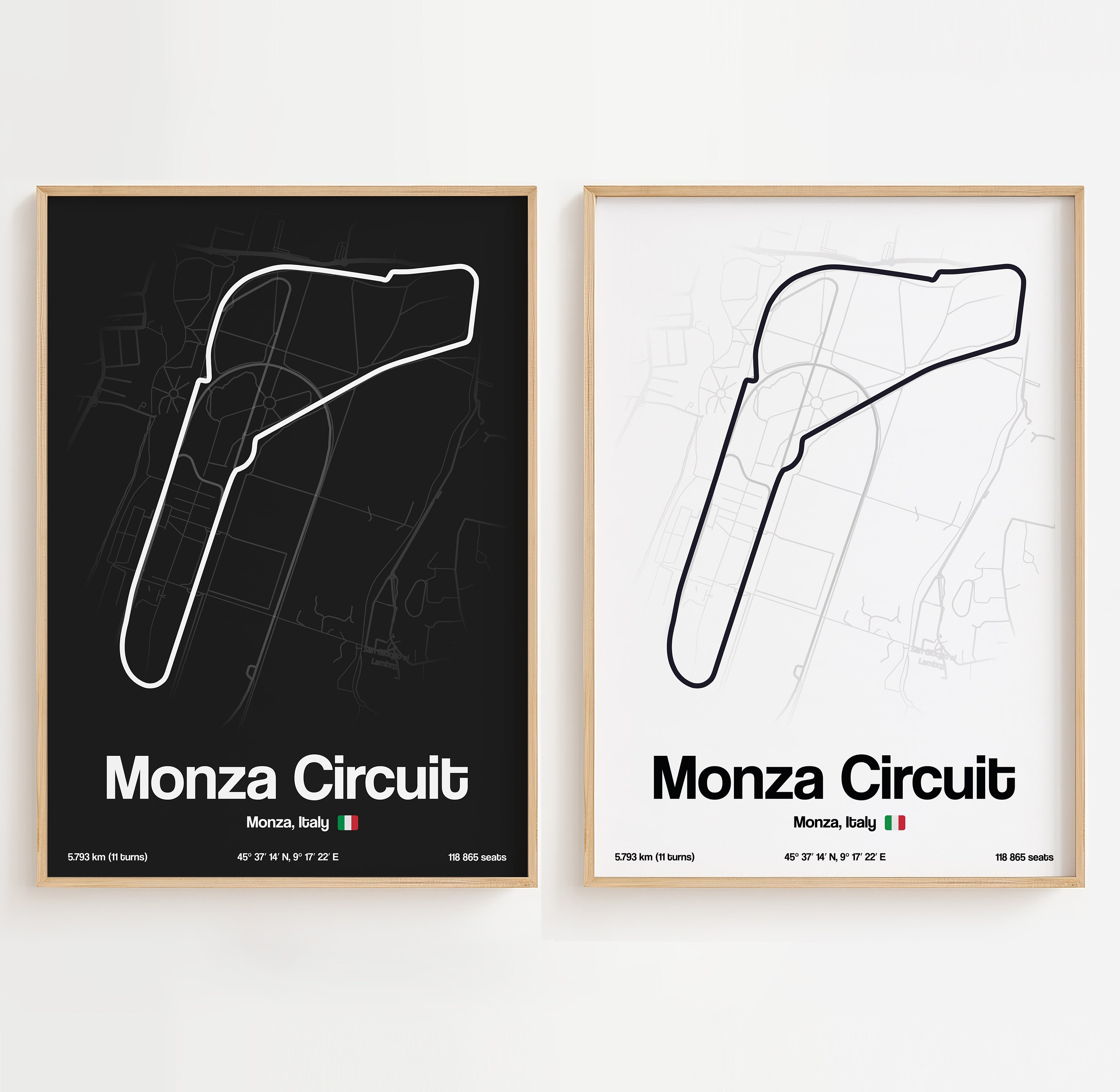 Monza Circuit Poster, Monza Italy Racing Circuit Print Minimalistic ...