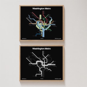 Washington DC Metro Poster, USA Subway Print Minimalistic, Wall Art ...