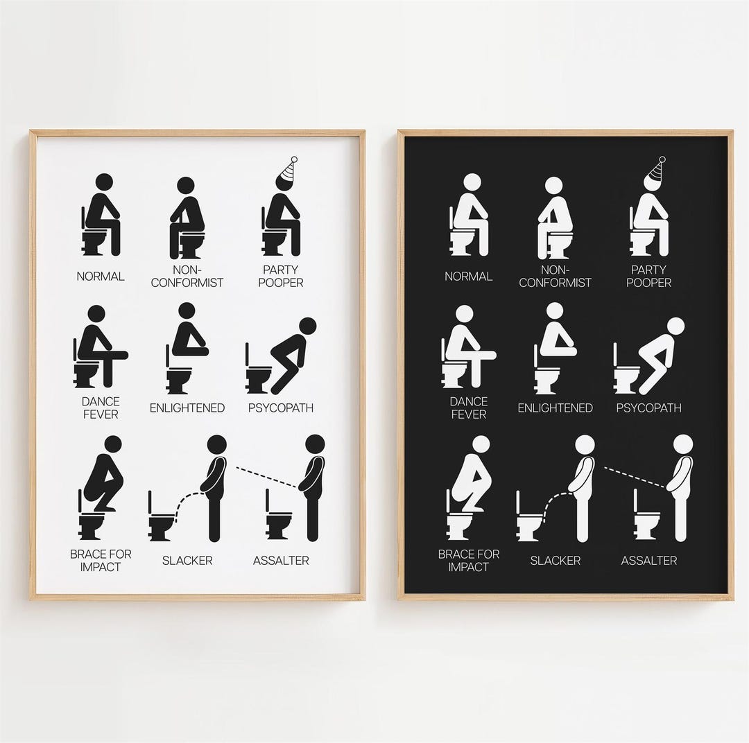Pooping Poster, Pooping Print Minimalistic, Wall Art Gift Decor ...