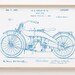 Motorcycle Blueprint Poster, Motorcycle Patent Wall Art Minimalistic ...