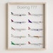 Boeing 777 Poster, Boeing 777 Print Airplanes Lineup [UNFRAMED] - Etsy