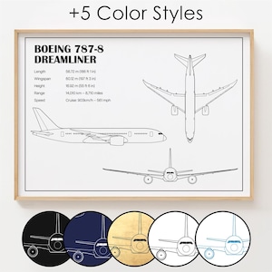 Boeing 787-8 Poster, Boeing 787-8 Print Custom Airplane [UNFRAMED] - Etsy