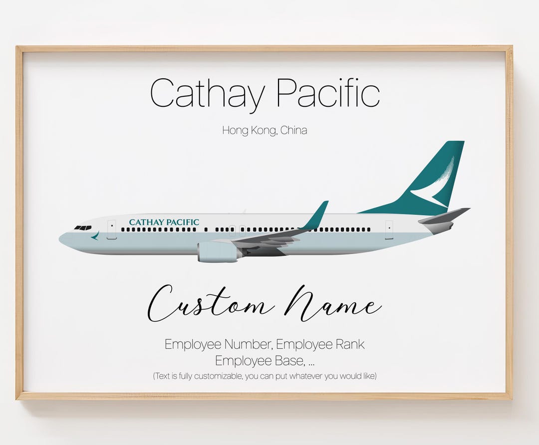 Cathay Pacific Poster, Cathay Pacific Print Custom Minimalistic ...