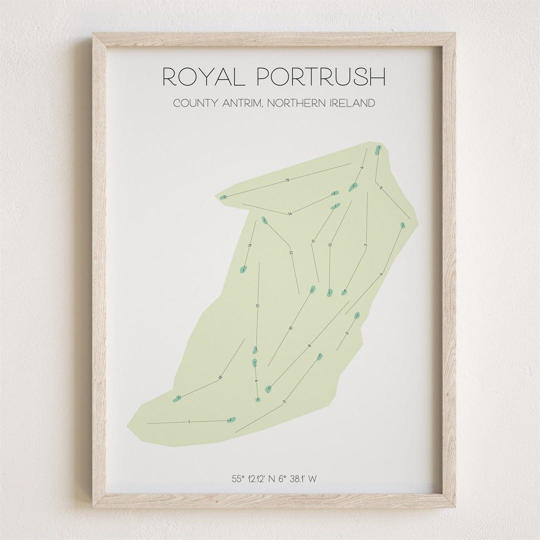 Royal Portrush Golf Course Poster | Ireland Golf Course | Golf Course ...