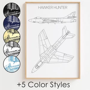 Hawker Hunter Blueprint Poster, Hawker Hunter Patent Wall Art ...