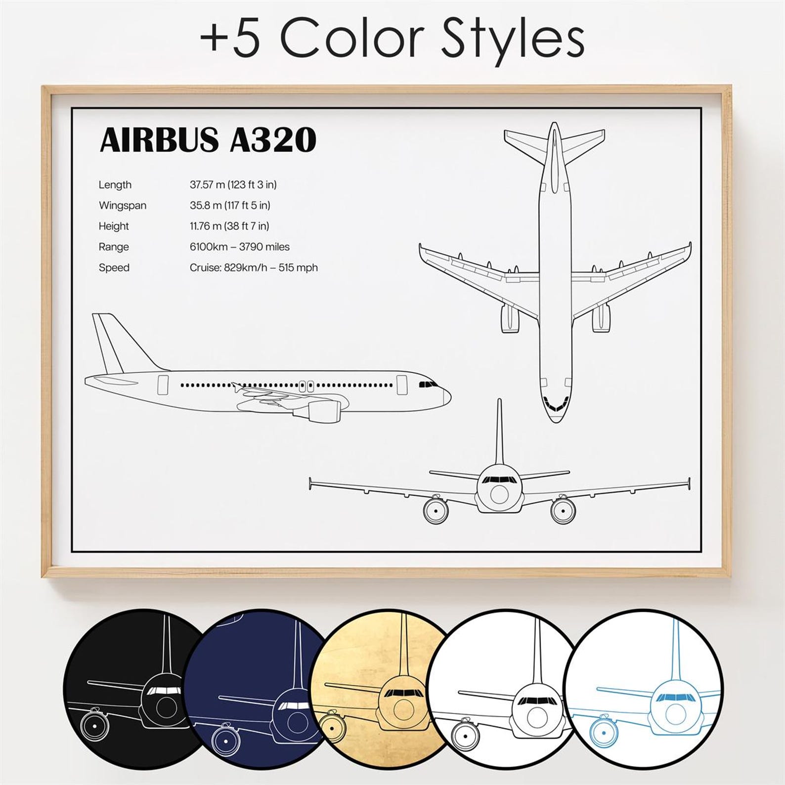 Airbus A320 Poster, Airbus A320 Print Custom Airplane [UNFRAMED] - Etsy