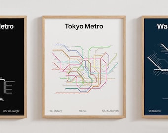 Shinjuku Station Poster Wall Art, Tokyo Metro Marunouchi Line, Japan ...