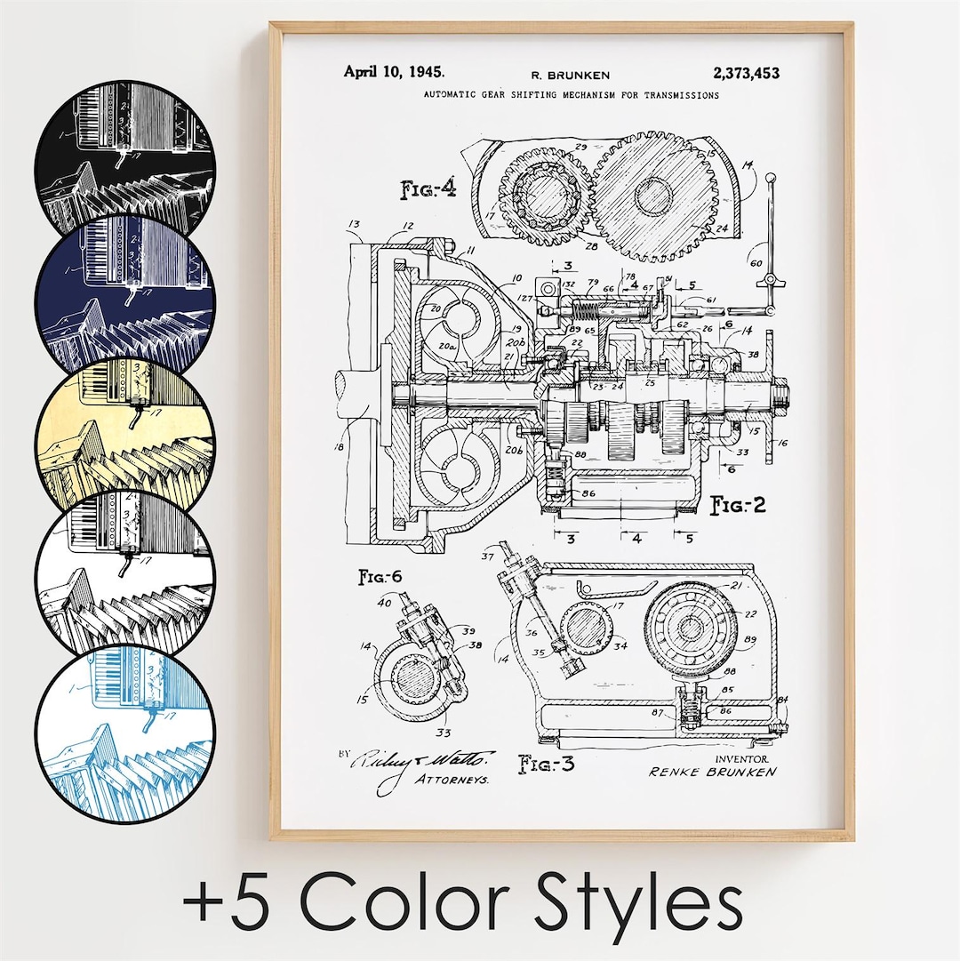 Automatic Gear Shifting Blueprint Poster, Automatic Gear Shifting ...