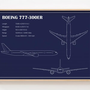 Boeing 777-300ER Poster, Boeing 777-300ER Print Custom Airplane ...