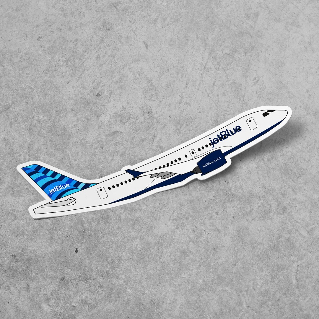 Airbus A220 Sticker, Jetblue Sticker, Plane Decal Minimalistic - Etsy