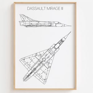 Dassault Mirage III Blueprint Poster, Dassault Mirage III Patent Wall ...