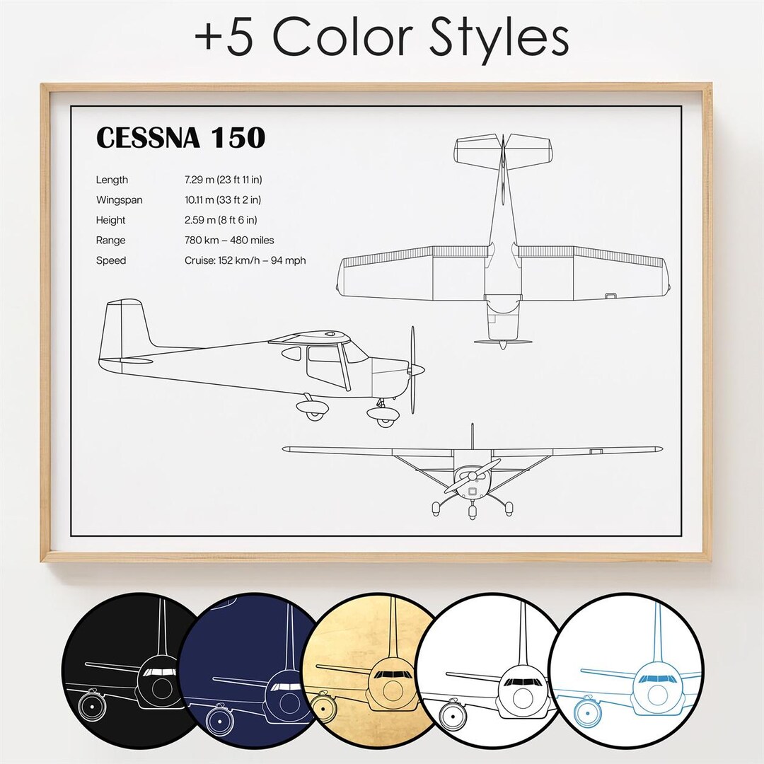 Cessna 150 Poster, Cessna 150 Print Custom Airplane [UNFRAMED] - Etsy