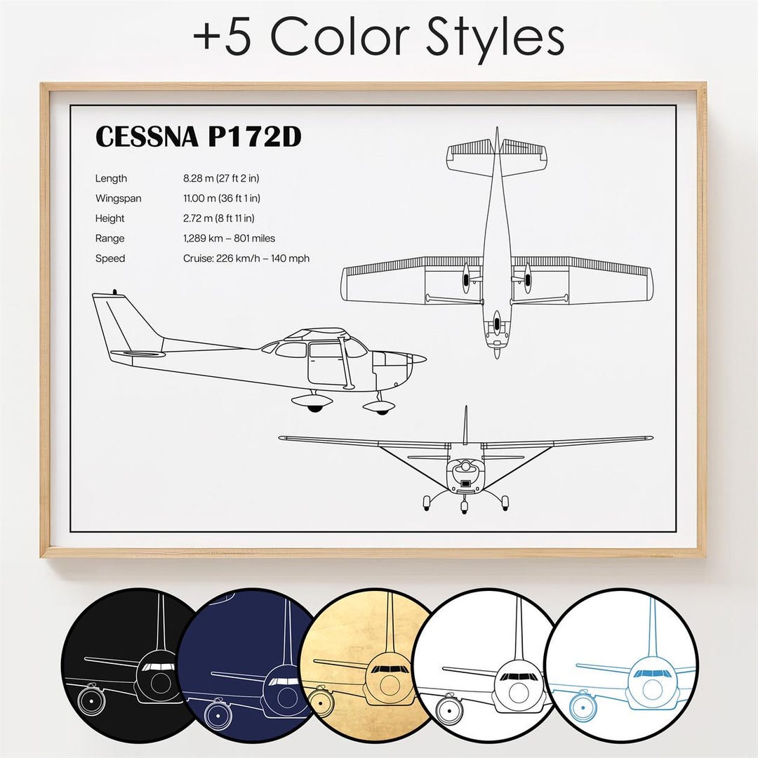 Cessna P172D Poster, Cessna P172D Print Custom Airplane [UNFRAMED] - Etsy