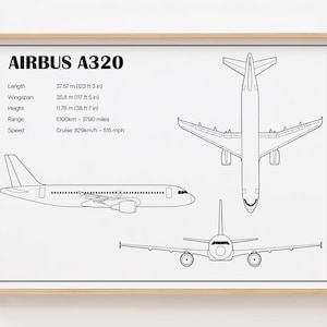 Airbus A320 Poster, Airbus A320 Print Custom Airplane [UNFRAMED] - Etsy