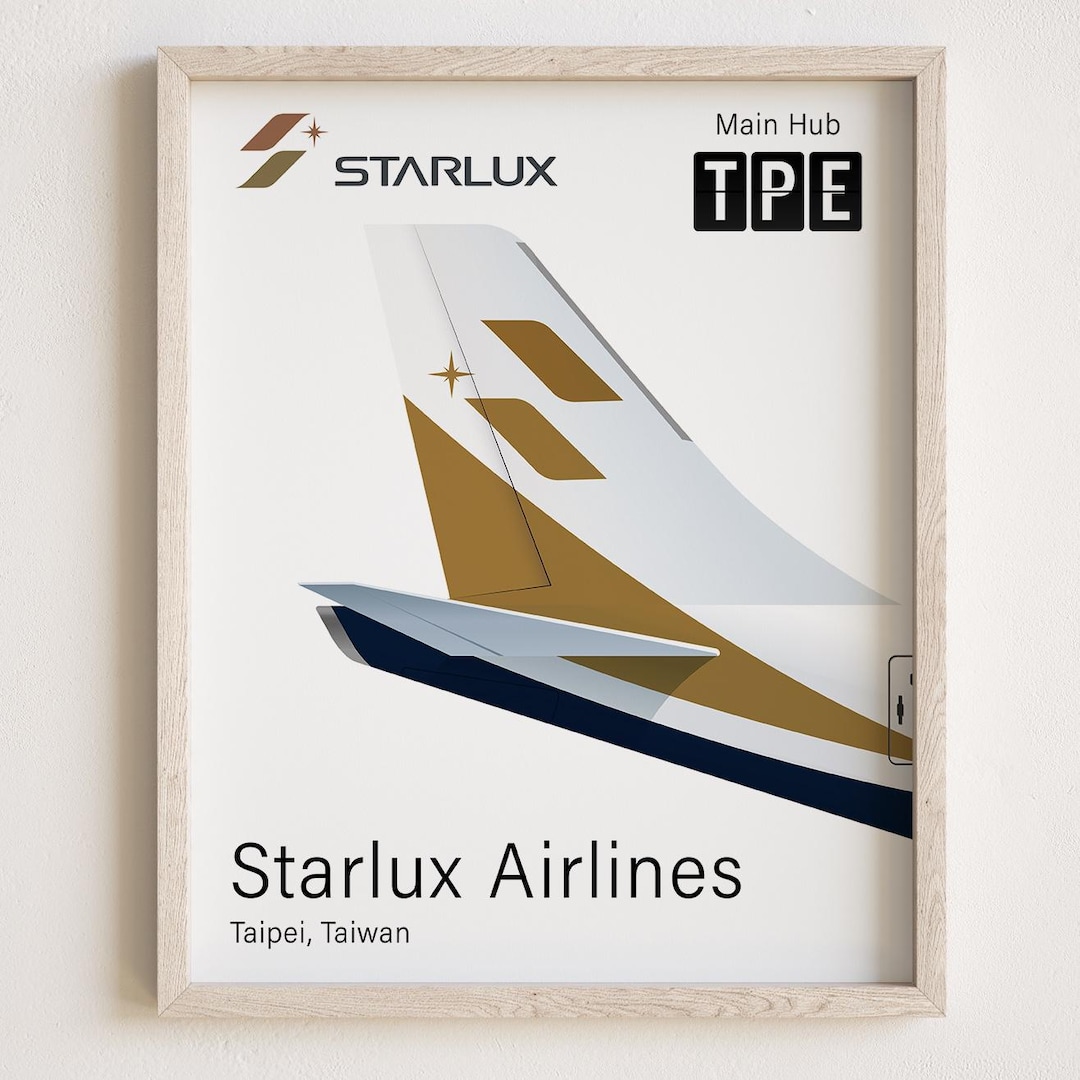 Starlux Airlines Poster, Starlux Airlines Print Tailplane Minimalistic ...