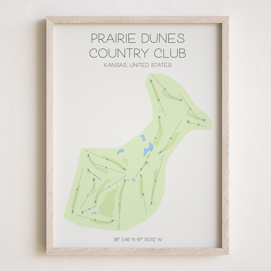 Prairie Dunes Country Club Poster | USA Golf Course | Golf Course Print ...