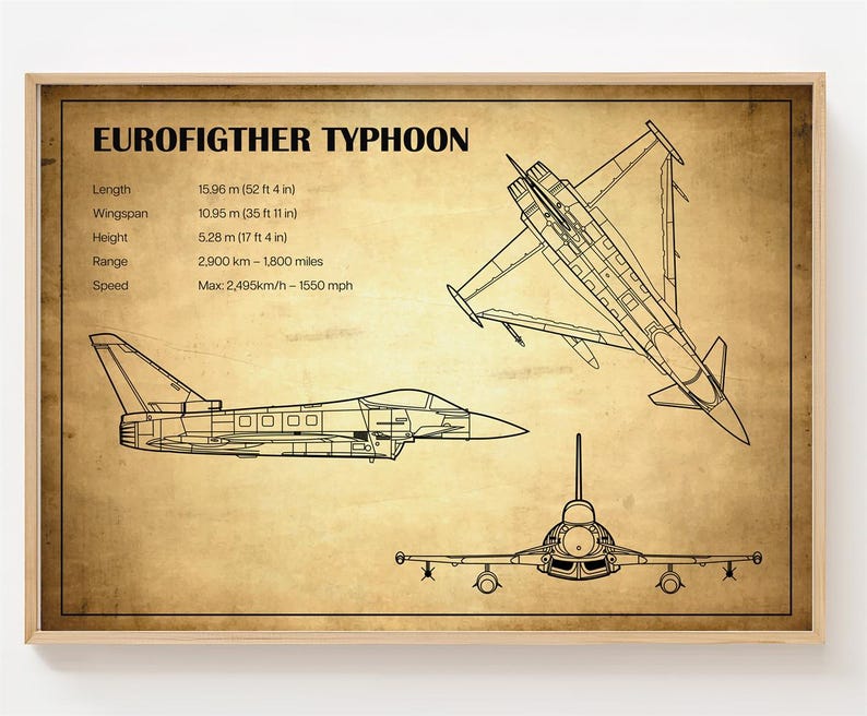 Eurofighter Typhoon Poster, Eurofighter Typhoon Print Custom Airplane ...
