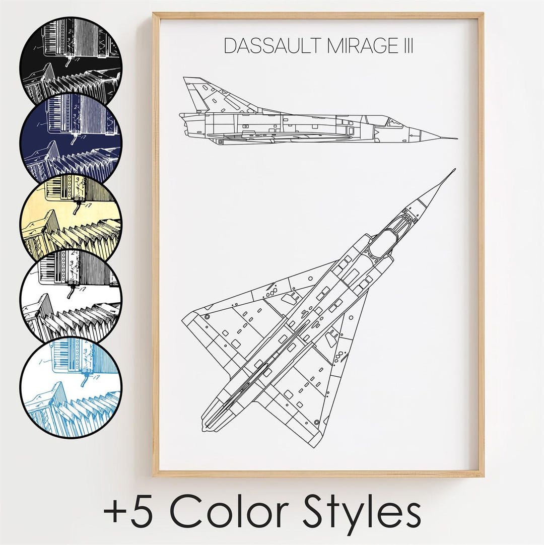Dassault Mirage III Blueprint Poster, Dassault Mirage III Patent Wall ...