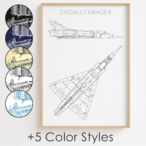 Dassault Mirage III Blueprint Poster, Dassault Mirage III Patent Wall ...
