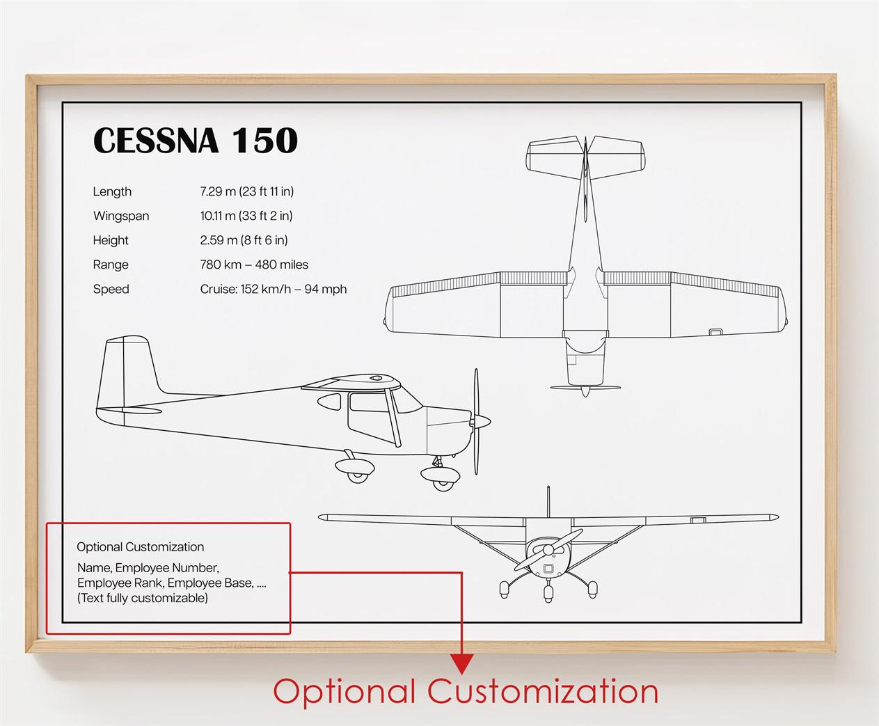 Cessna 150 Poster, Cessna 150 Print Custom Airplane [UNFRAMED] - Etsy