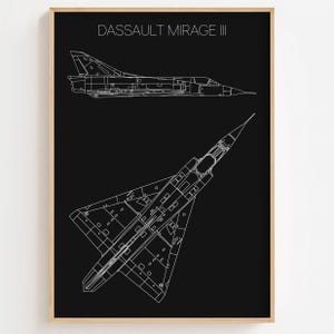 Dassault Mirage III Blueprint Poster, Dassault Mirage III Patent Wall ...