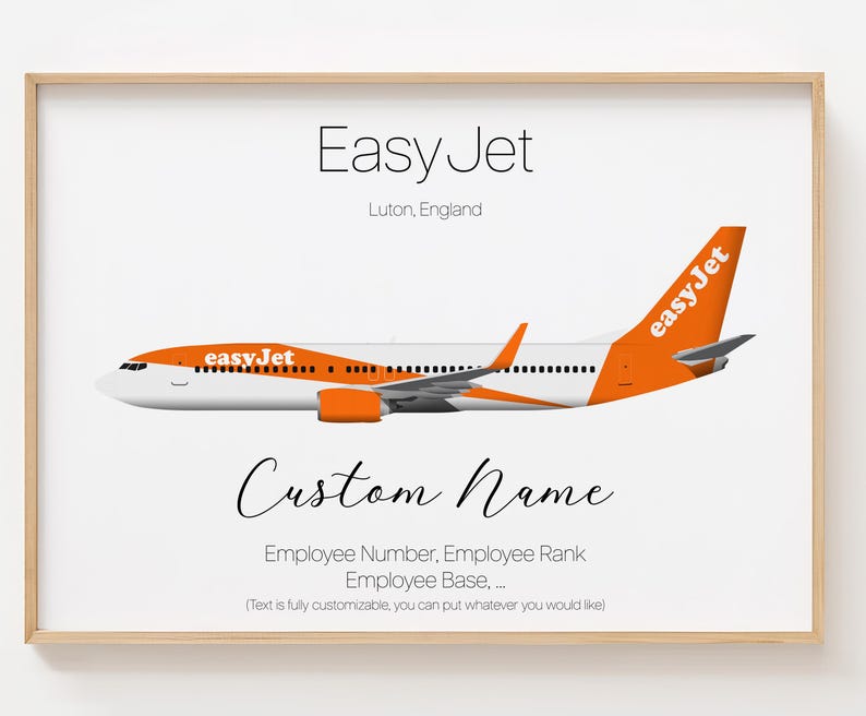 Easyjet Poster, Easyjet Print Custom Minimalistic [UNFRAMED] - Etsy