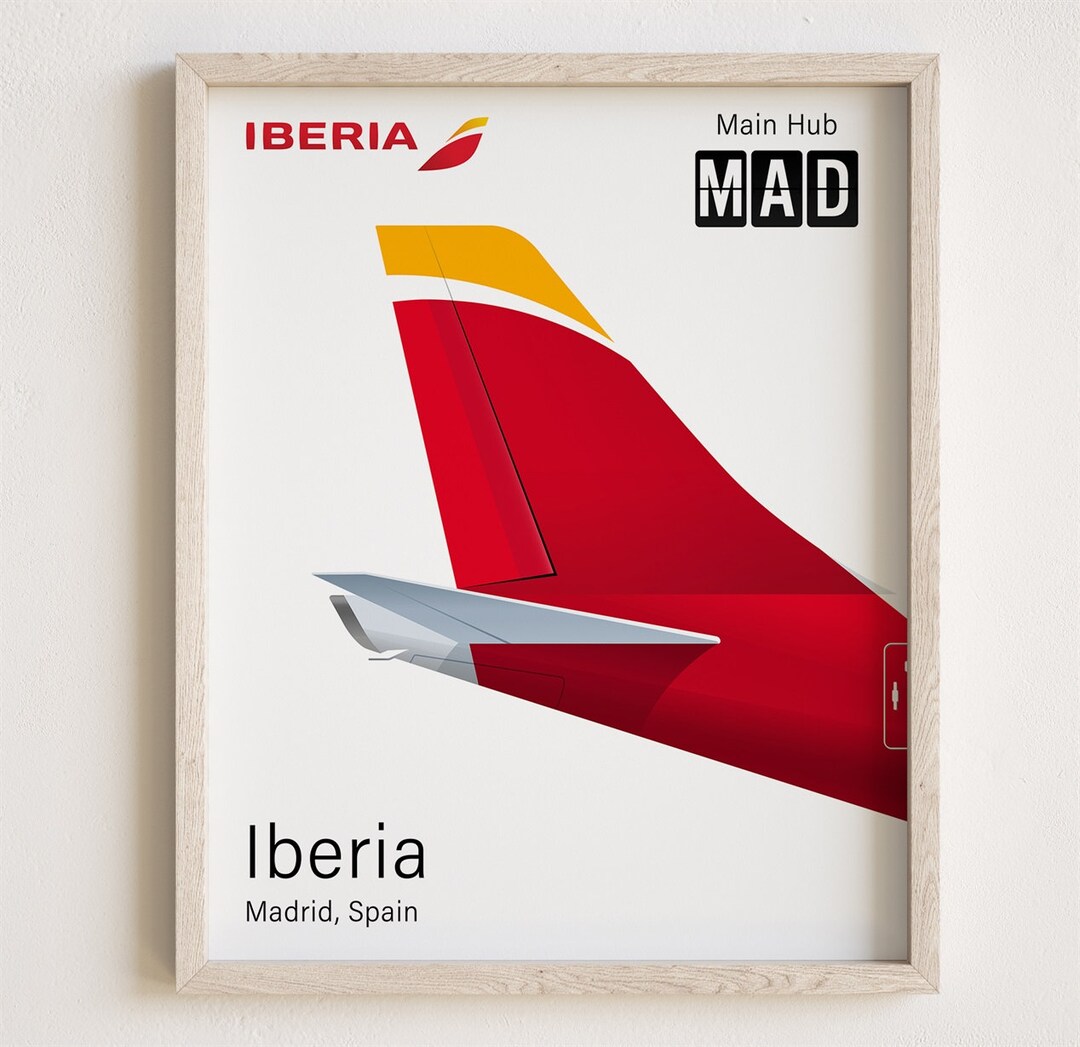 Iberia Poster, Iberia Print Tailplane Minimalistic [UNFRAMED] - Etsy