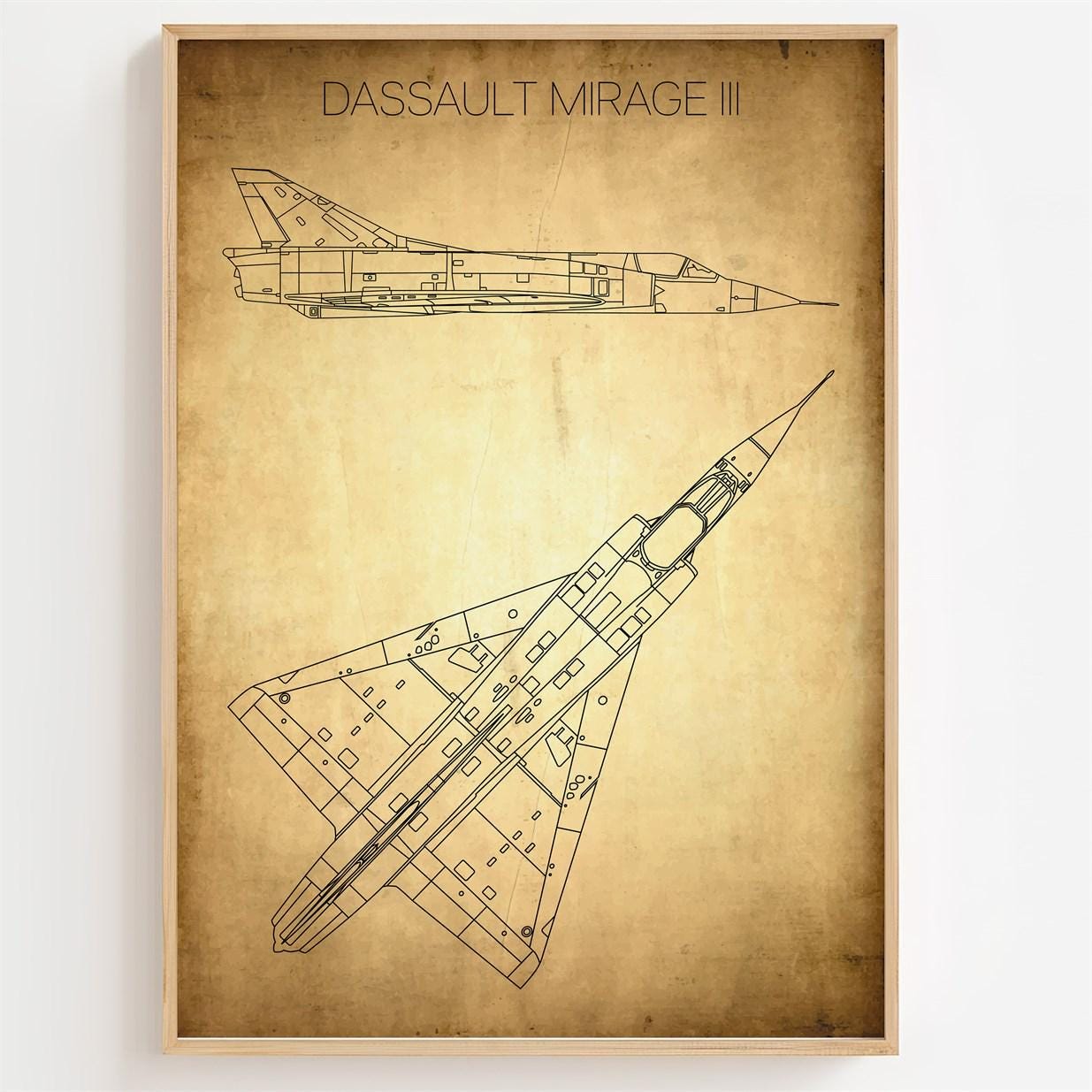 Dassault Mirage III Blueprint Poster, Dassault Mirage III Patent Wall ...