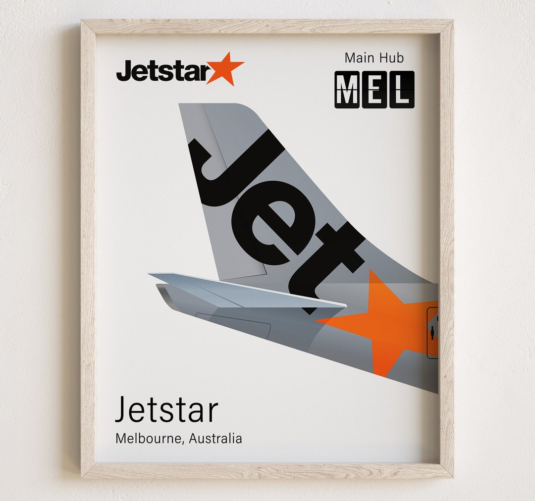 Jetstar Poster, Jetstar Print Tailplane Minimalistic [UNFRAMED] - Etsy
