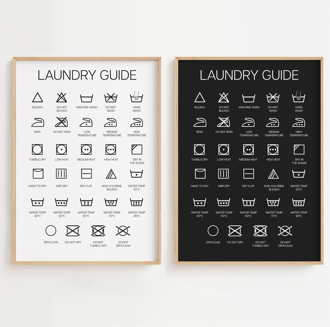 Laundry Guide Poster, Laundry Guide Print Minimalistic, Wall Art Gift ...