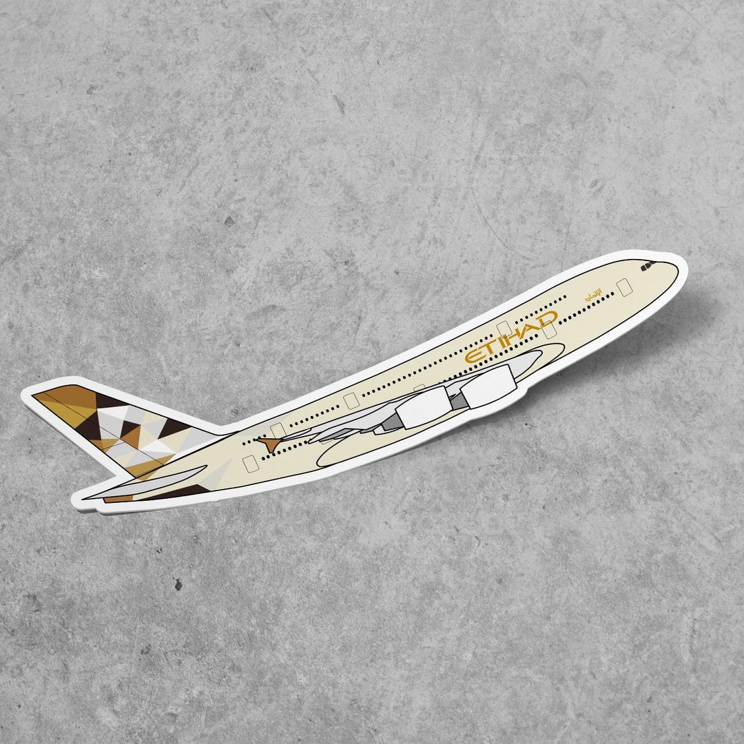 Airbus A380 Sticker, Etihad Sticker, Plane Decal Minimalistic - Etsy