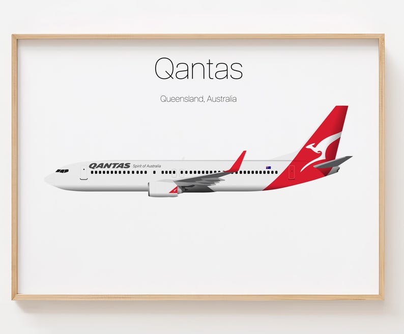 Qantas Poster, Qantas Print Custom Minimalistic [UNFRAMED] - Etsy