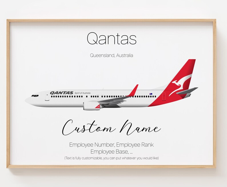 Qantas Poster, Qantas Print Custom Minimalistic [UNFRAMED] - Etsy