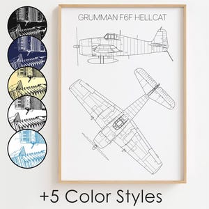 Grumman F6F Hellcat Blueprint Poster, Grumman F6F Hellcat Patent Wall ...