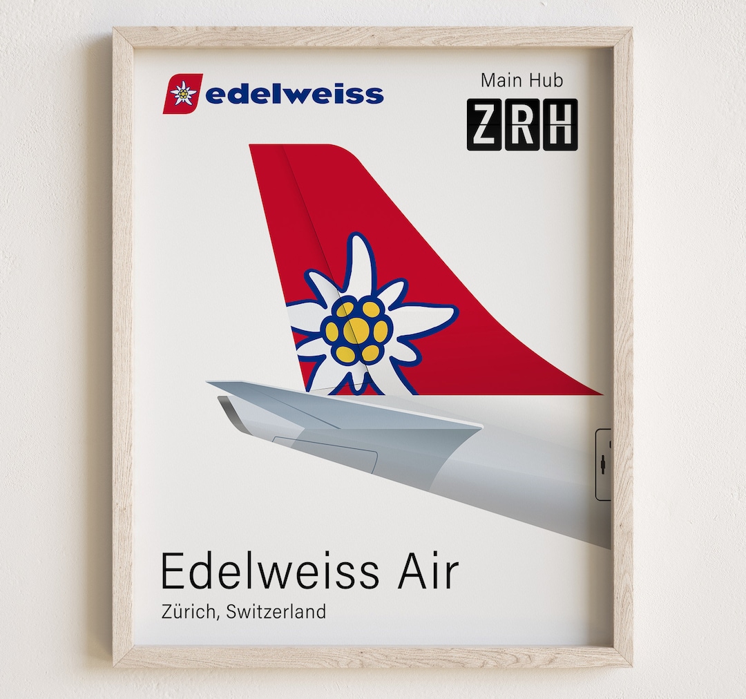 Edelweiss Poster, Edelweiss Print Tailplane Minimalistic [UNFRAMED] - Etsy
