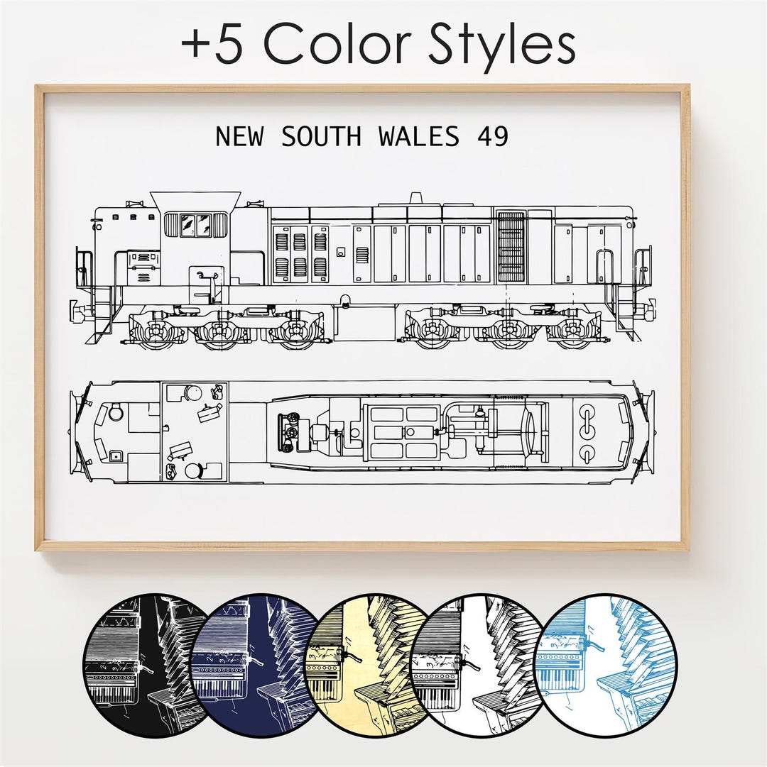 New South Wales 49 Blueprint Poster, New South Wales 49 Patent Wall Art ...