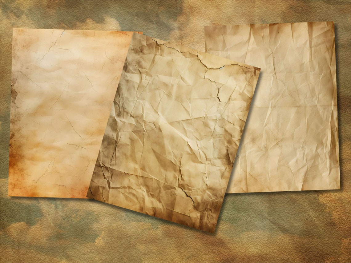 Distressed Parchment Paper: 42 Vintage Style Journal Pages (digital ...