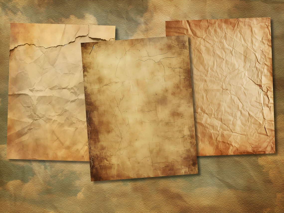 Distressed Parchment Paper: 42 Vintage Style Journal Pages (digital ...