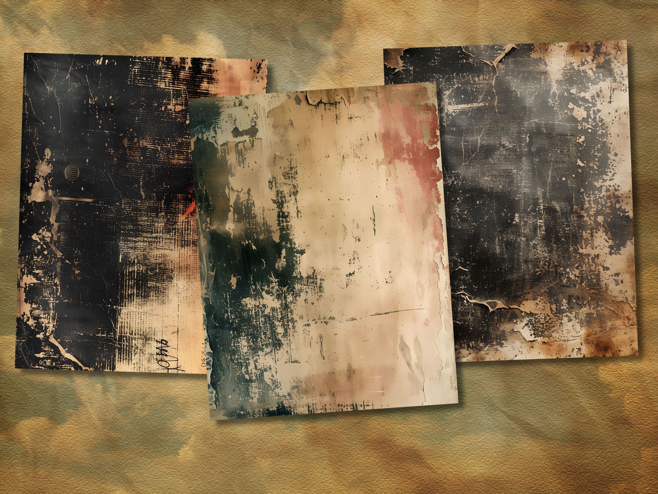 Neutral Grunge Paper Textures: 8.5x11 Scrapbook Pages (digital Download ...