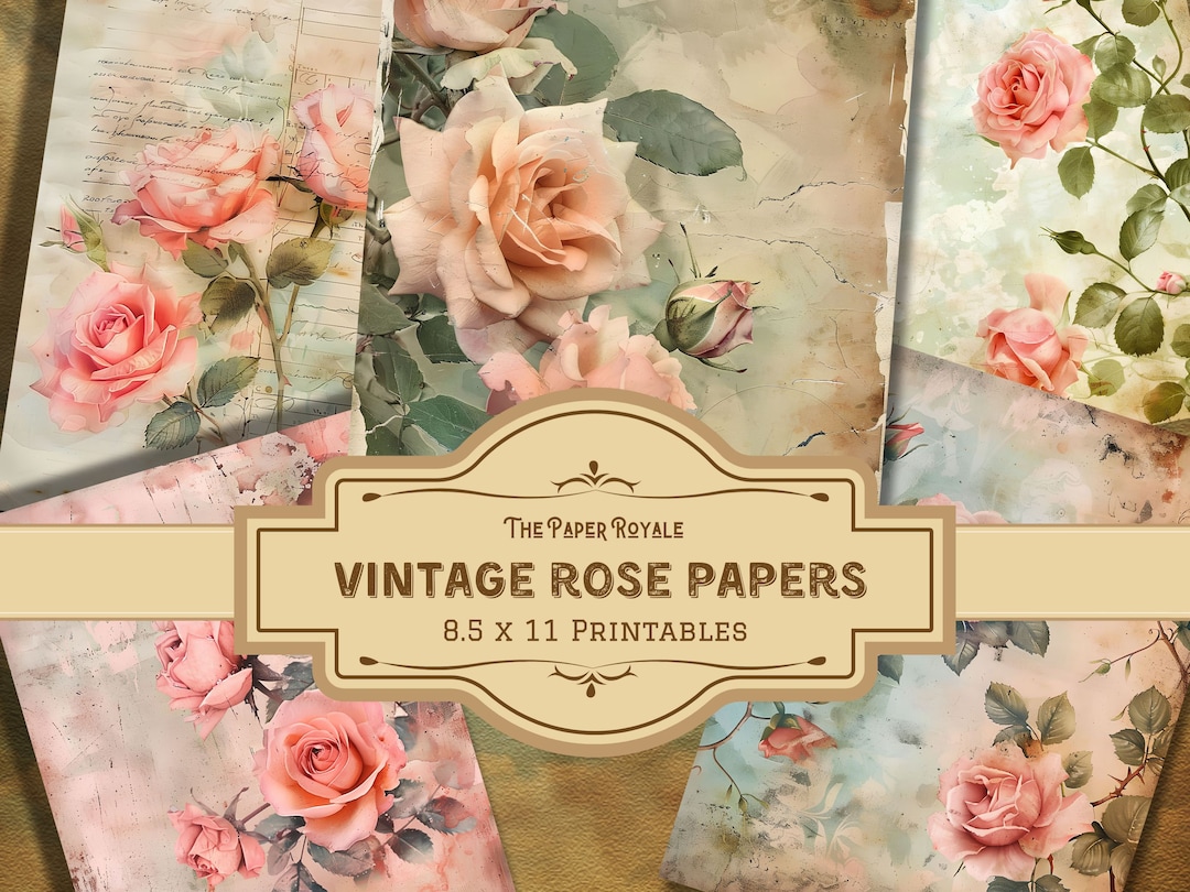 Vintage Rose Papers: Floral Scrapbook Pages (digital Download) - Etsy