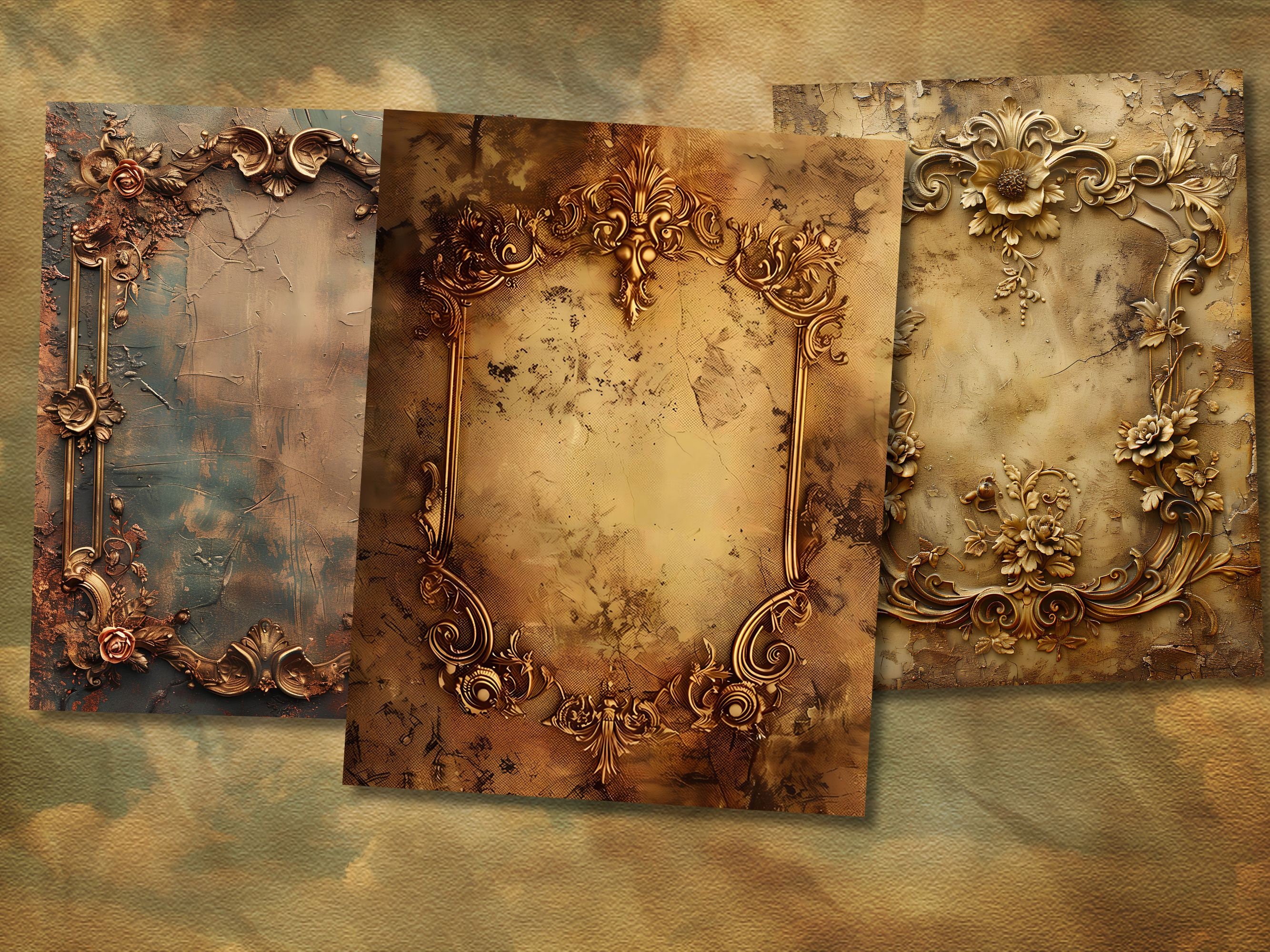 30 Gold Rococo Frames, 8.5x11 Inch, Printable, Ornate Decorative ...
